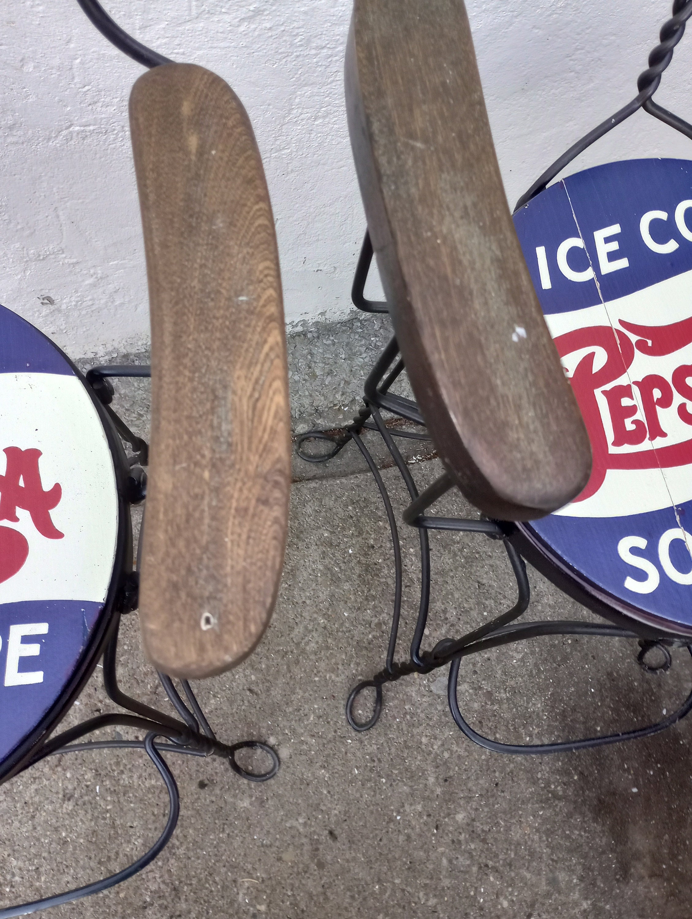 Antique Pair of Pepsi Cola Ice Cream Parlor Bar Stools Counter Stools ...