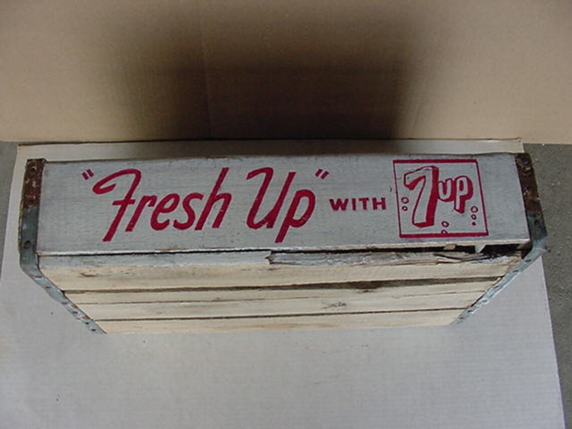 Vintage 7 up Soda Pop Case Crate Fresh up With 7 up Cola Soda Pop ...