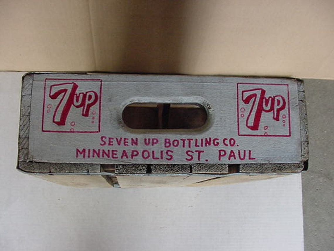 Vintage 7 up Soda Pop Case Crate Fresh up With 7 up Cola Soda Pop ...
