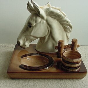 Vintage Ceramic Horse Head Dresser Caddy Jewelry Valet Holder Organizer ...