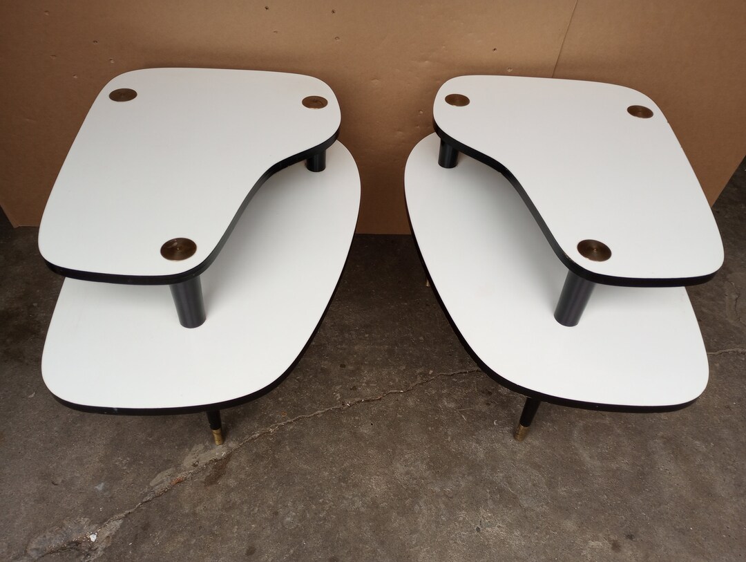 Vintage Mid Century Modern Boomerang End Tables Set of Two 1960's Movie ...
