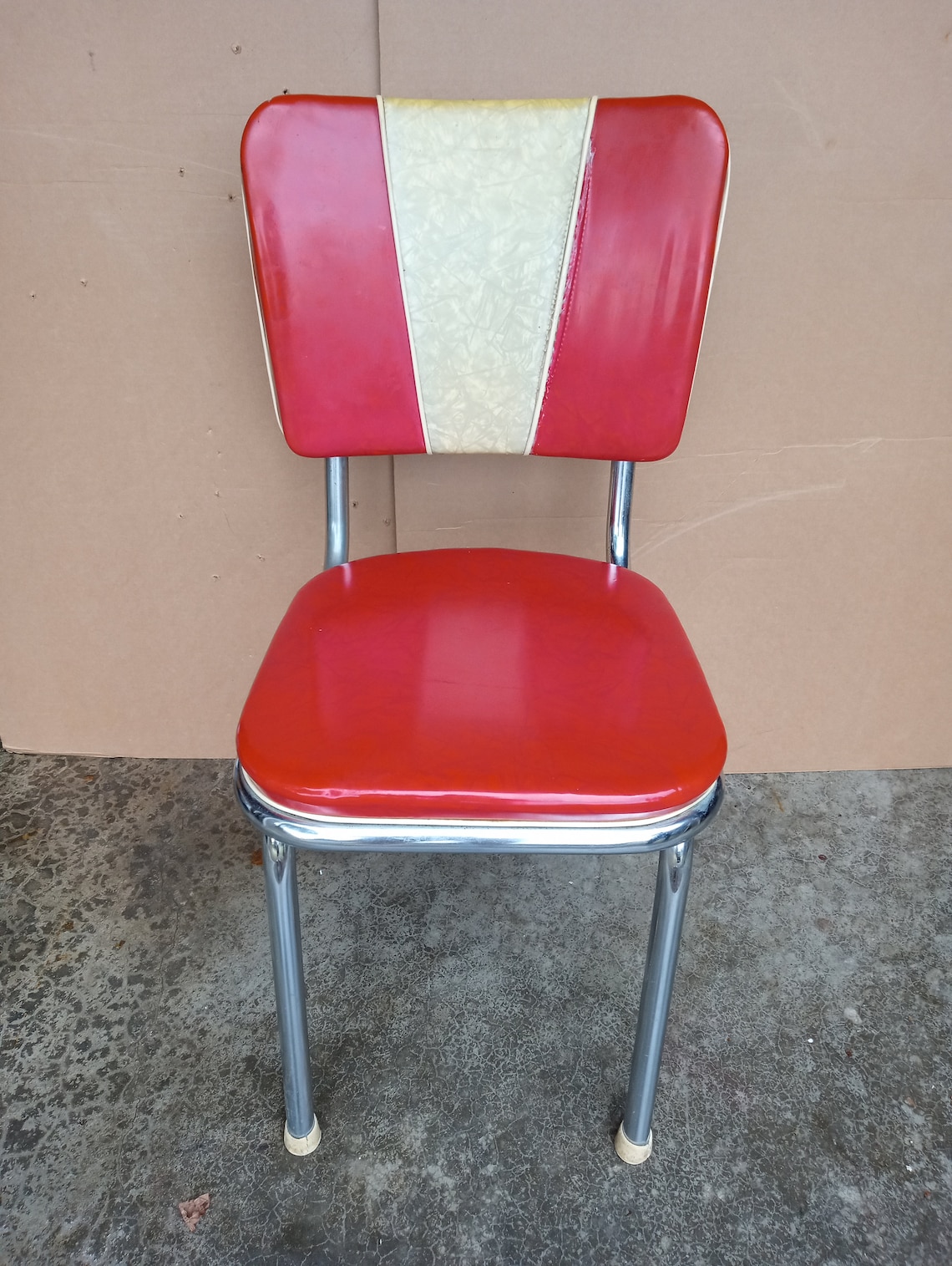 Vintage One 1950's Original Diner Style Kitchen Chair With Chrome Legs ...