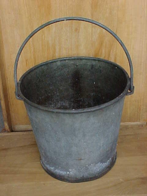 Antique Reeves Heavy Duty Galvanized Metal Farmhouse Bucket Yard ,porch ...