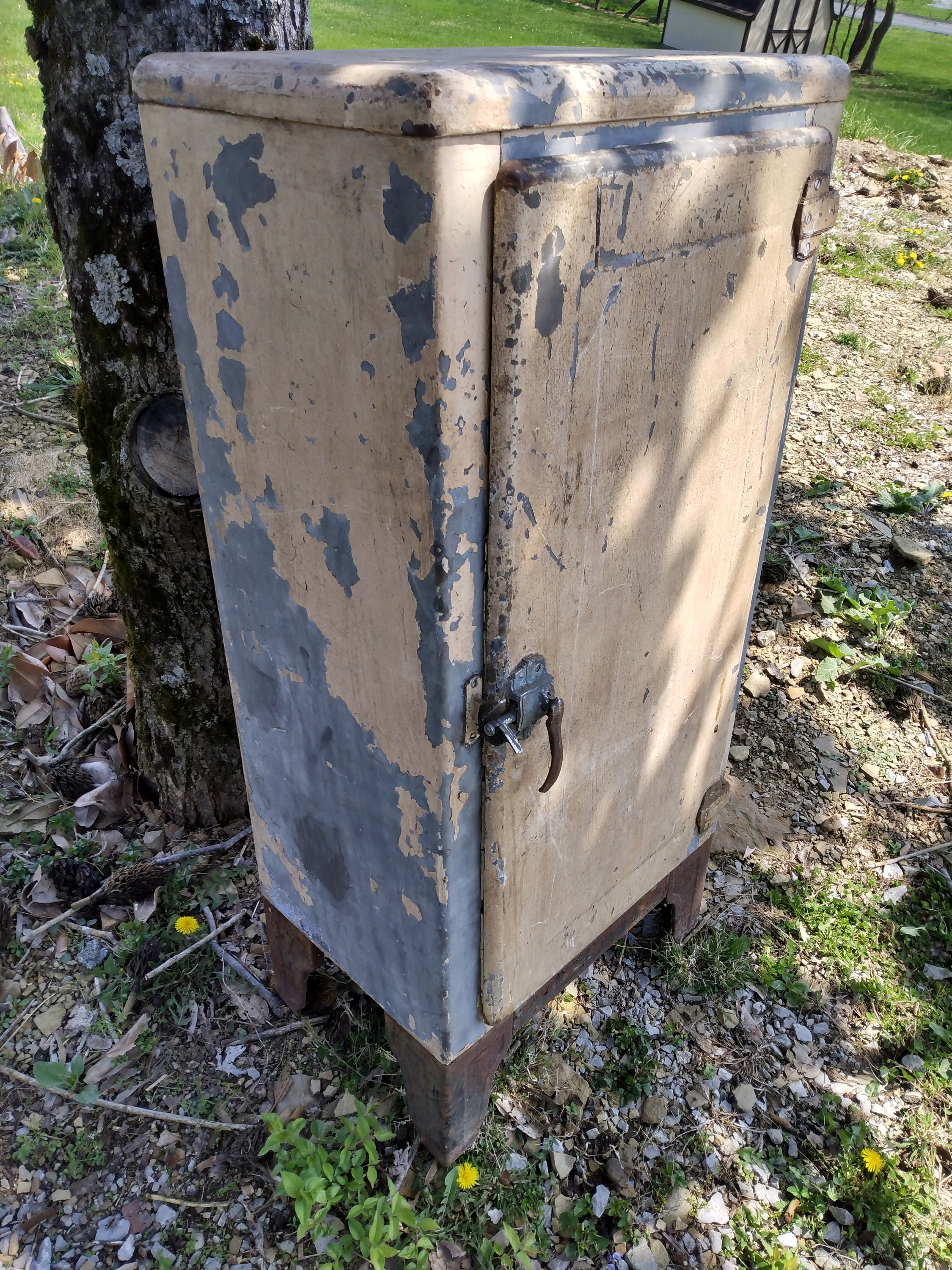 Antique Primitive Refrigerator Ice Chest Cooler Distressed Ice Box Non ...