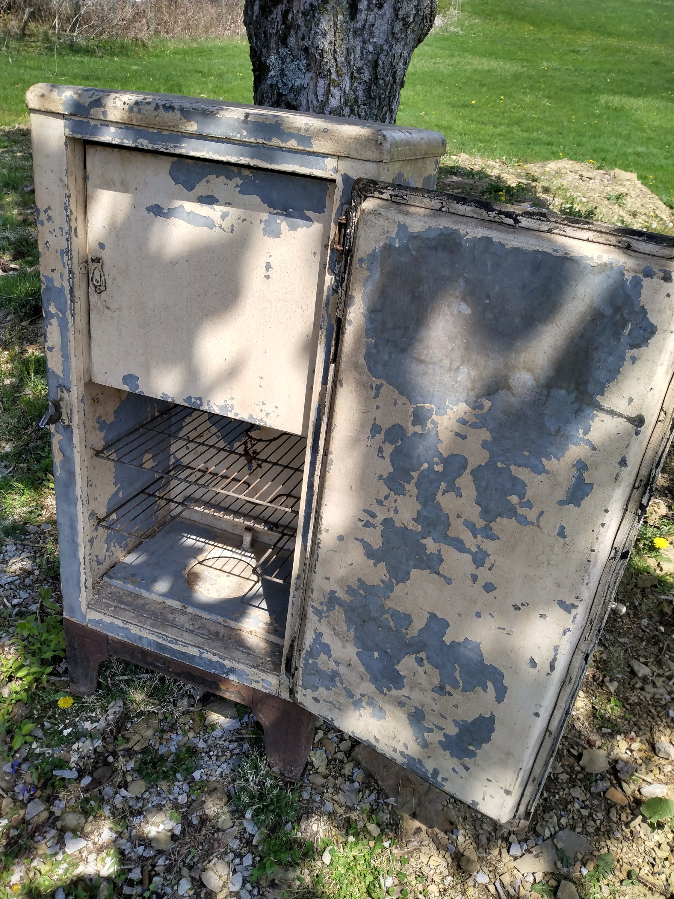 Antique Primitive Refrigerator Ice Chest Cooler Distressed Ice Box Non ...