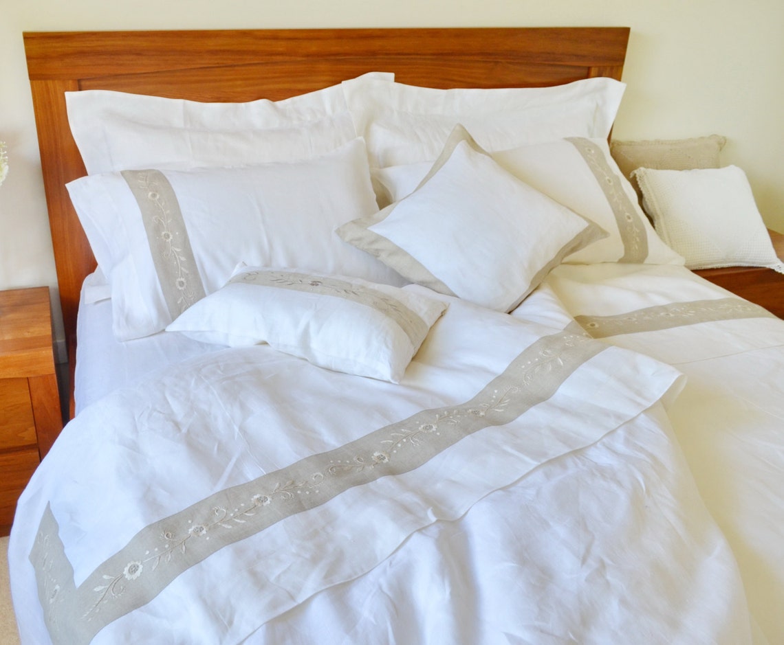 Queen/king Size Bed Sheet Set, Flat Sheet and Pillowcases Hand ...