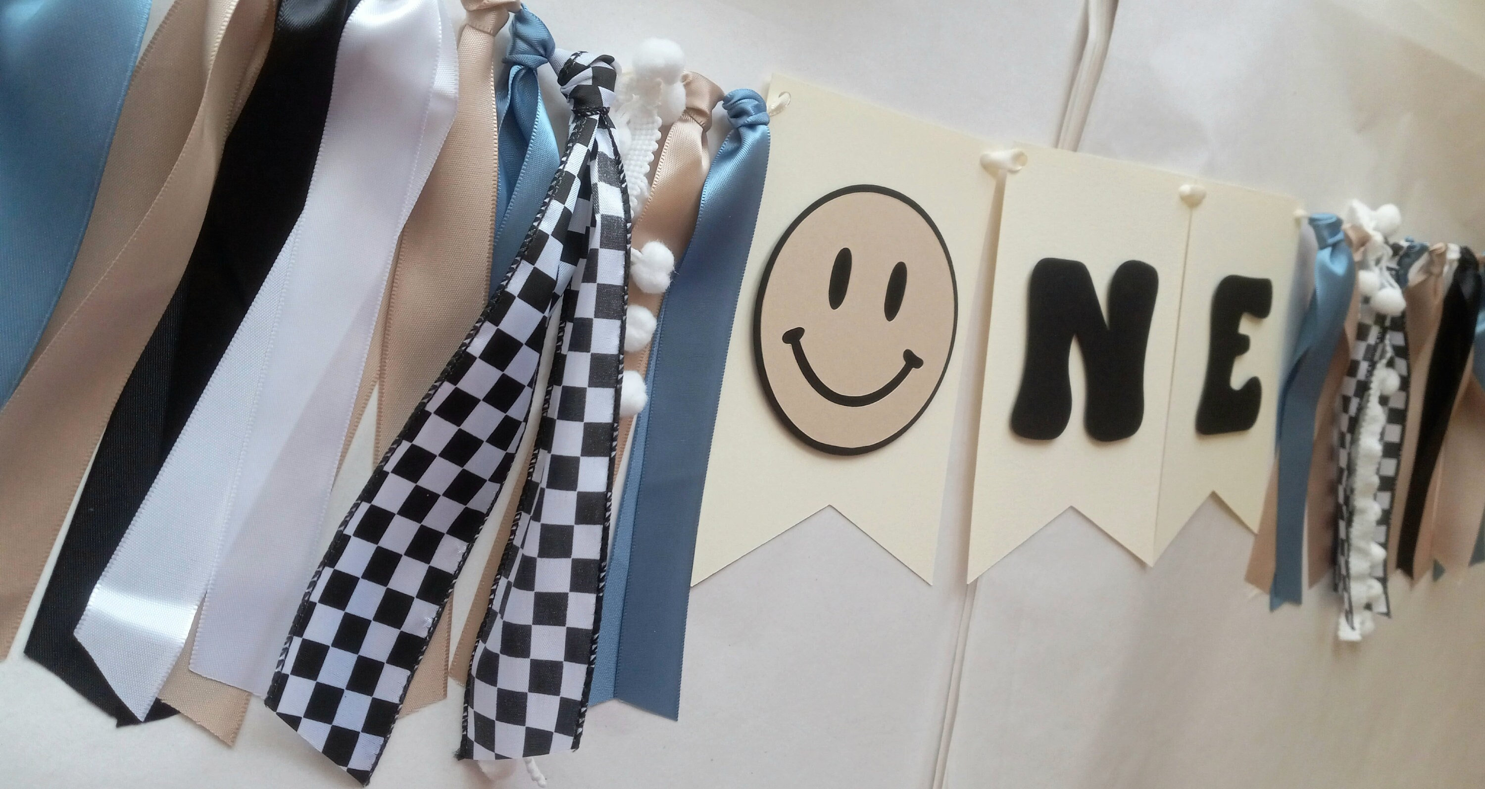 Yellow One Smiley Face Banner, One Happy Dude, First Birthday Boy Decor ...