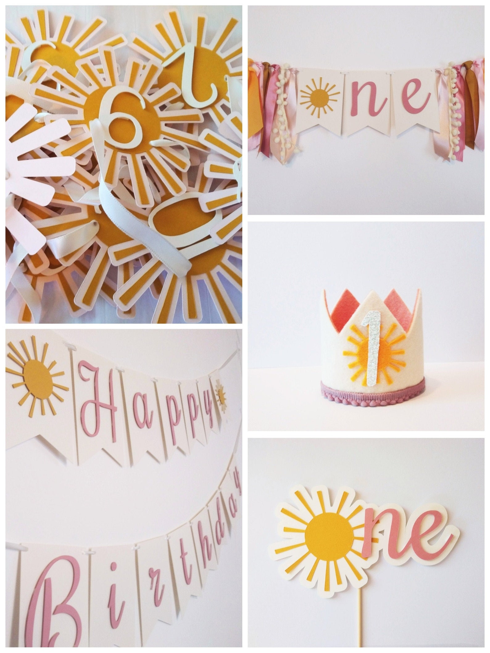 Boho Sun Party Package, Sunshine 1st Birthday Decorations, Muted ...