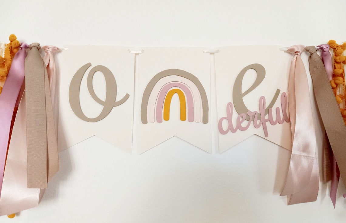 Miss Onederful Rainbow One Banner Muted Rainbow First Miss - Etsy