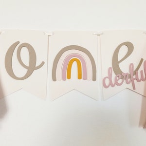 Miss Onederful Rainbow One Banner, Muted Rainbow First, Miss Onederful ...