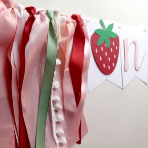 Berry 1st Birthday Decor, High Chair Sign Strawberry, Strawberry Tassel ...