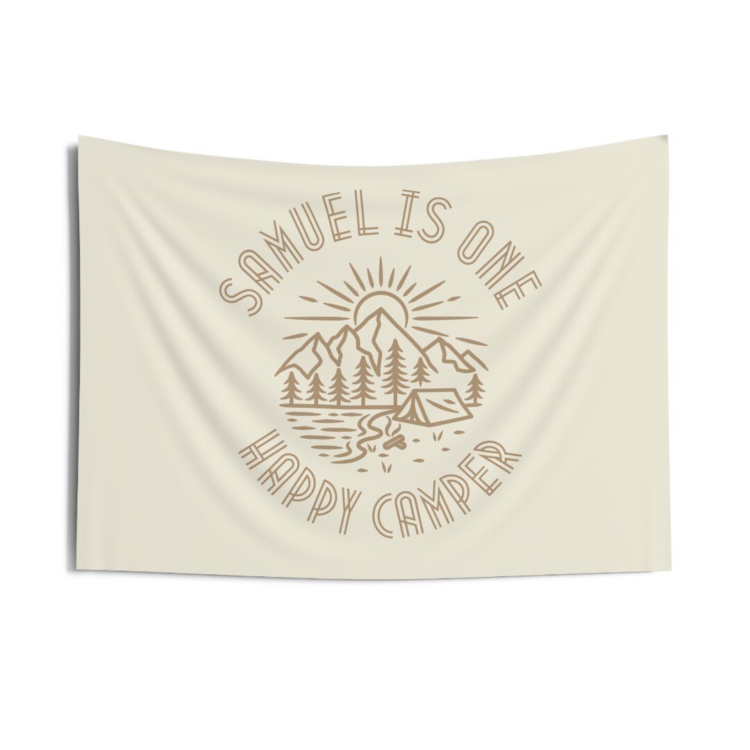 One Happy Camper Banner, Neutral One Happy Camper Sign Backdrop ...