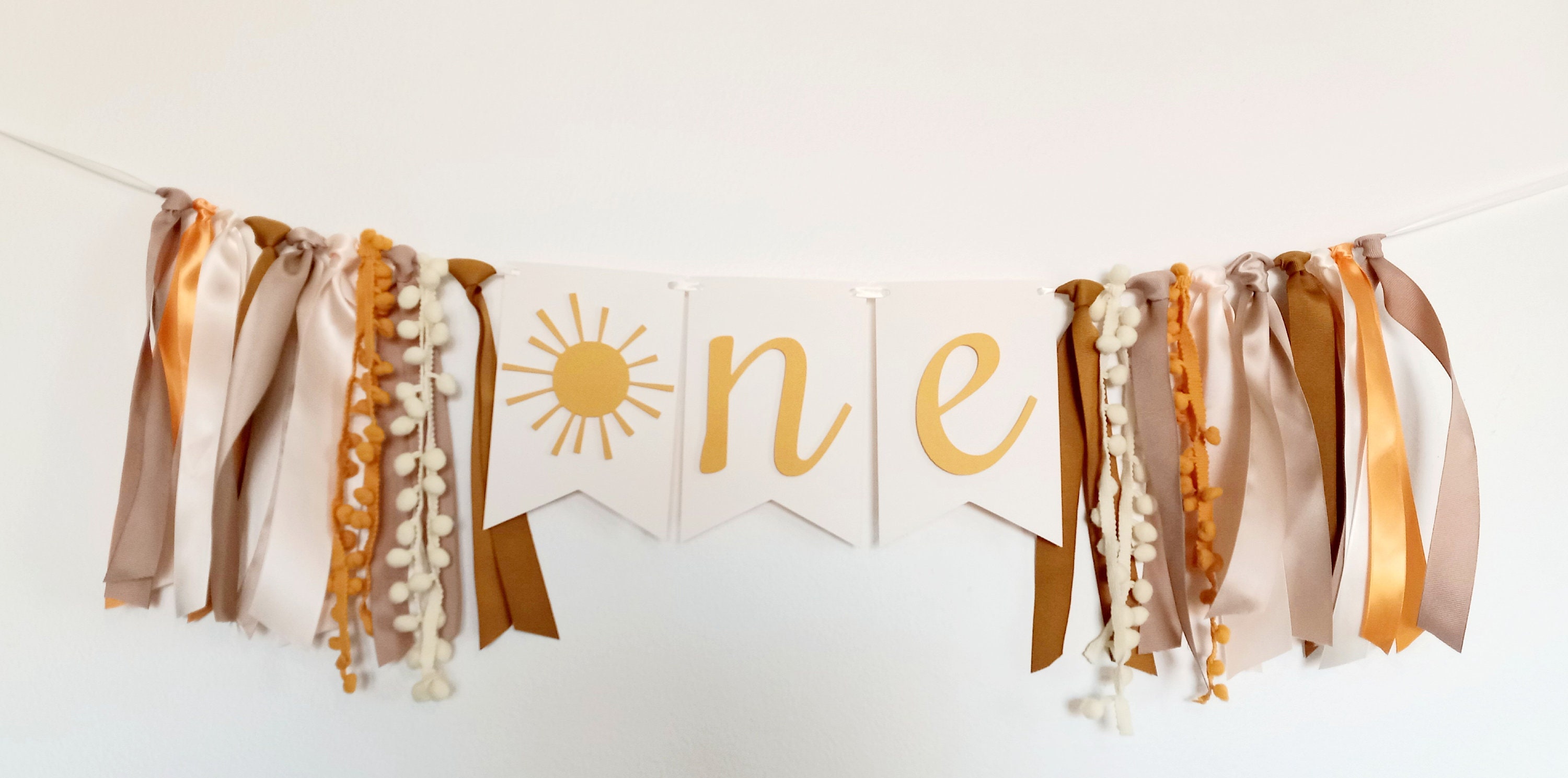 Neutral One Sun High Chair Banner Muted Earth Tone First - Etsy