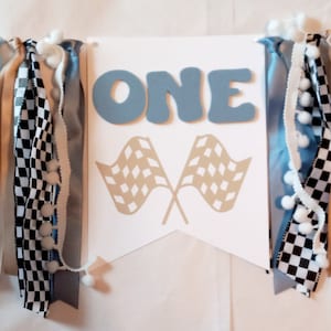 Fast One Banner, Racecar 1st Birthday Decor, Retro Car High Chair Sign ...