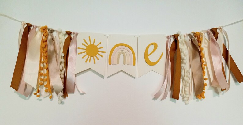 Neutral Sun Rainbow Banner Natural Cake Smash Banner One Sun - Etsy