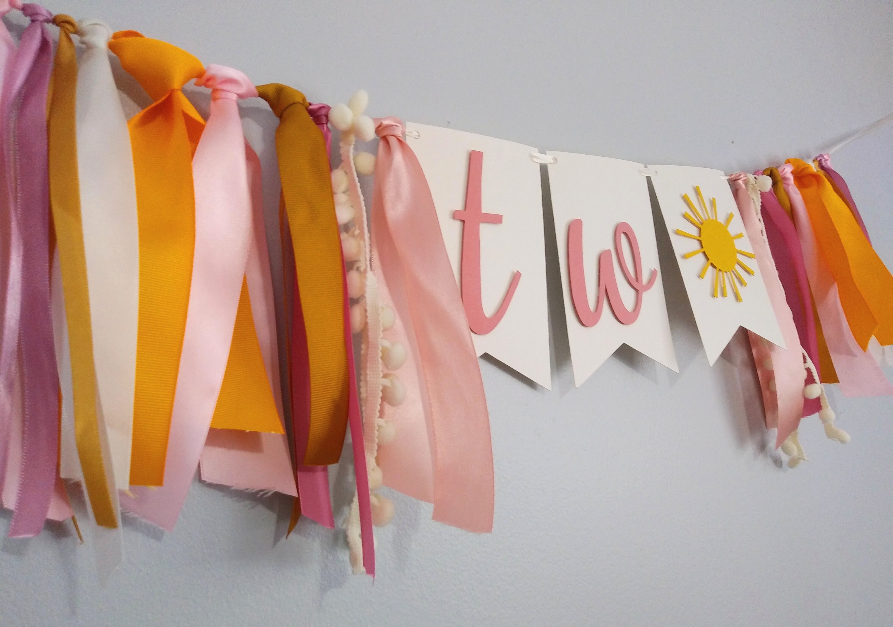 2nd Birthday Banner Girl 2nd Birthday Sun Theme Second - Etsy