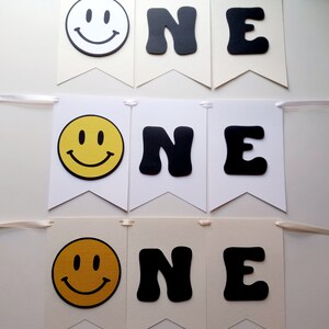Yellow One Smiley Face Banner One Happy Dude First Birthday - Etsy
