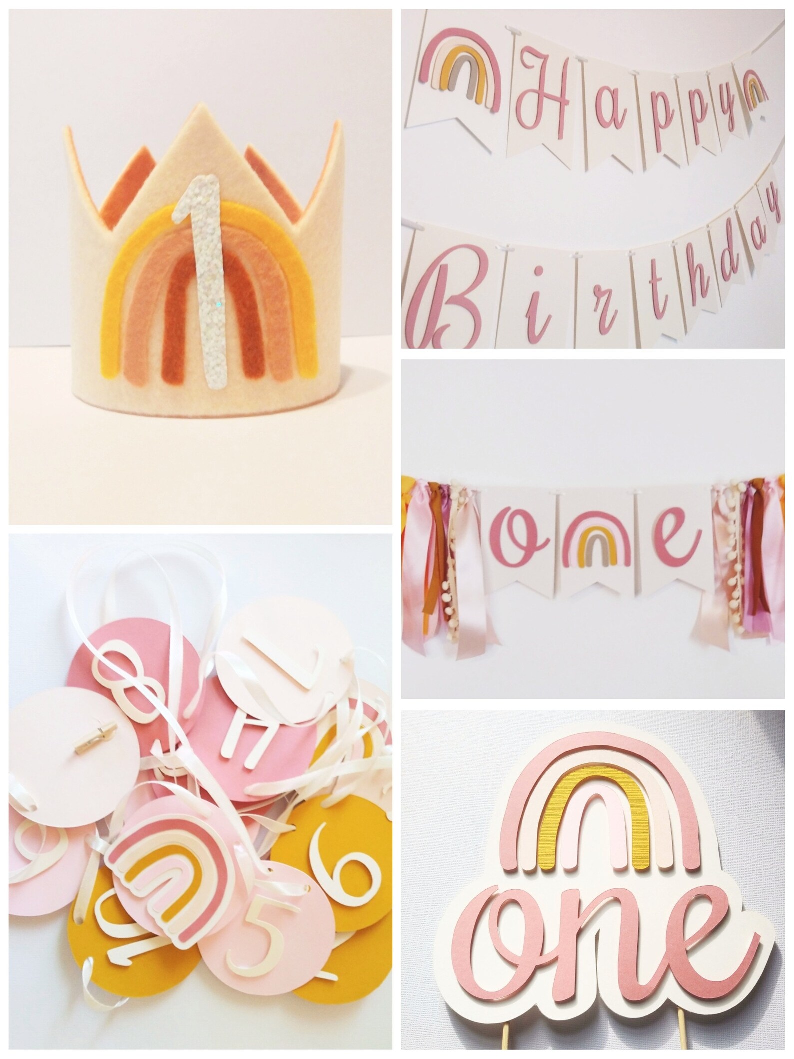 Boho Rainbow Happy Birthday Banner Rainbow Theme Sign Modern - Etsy