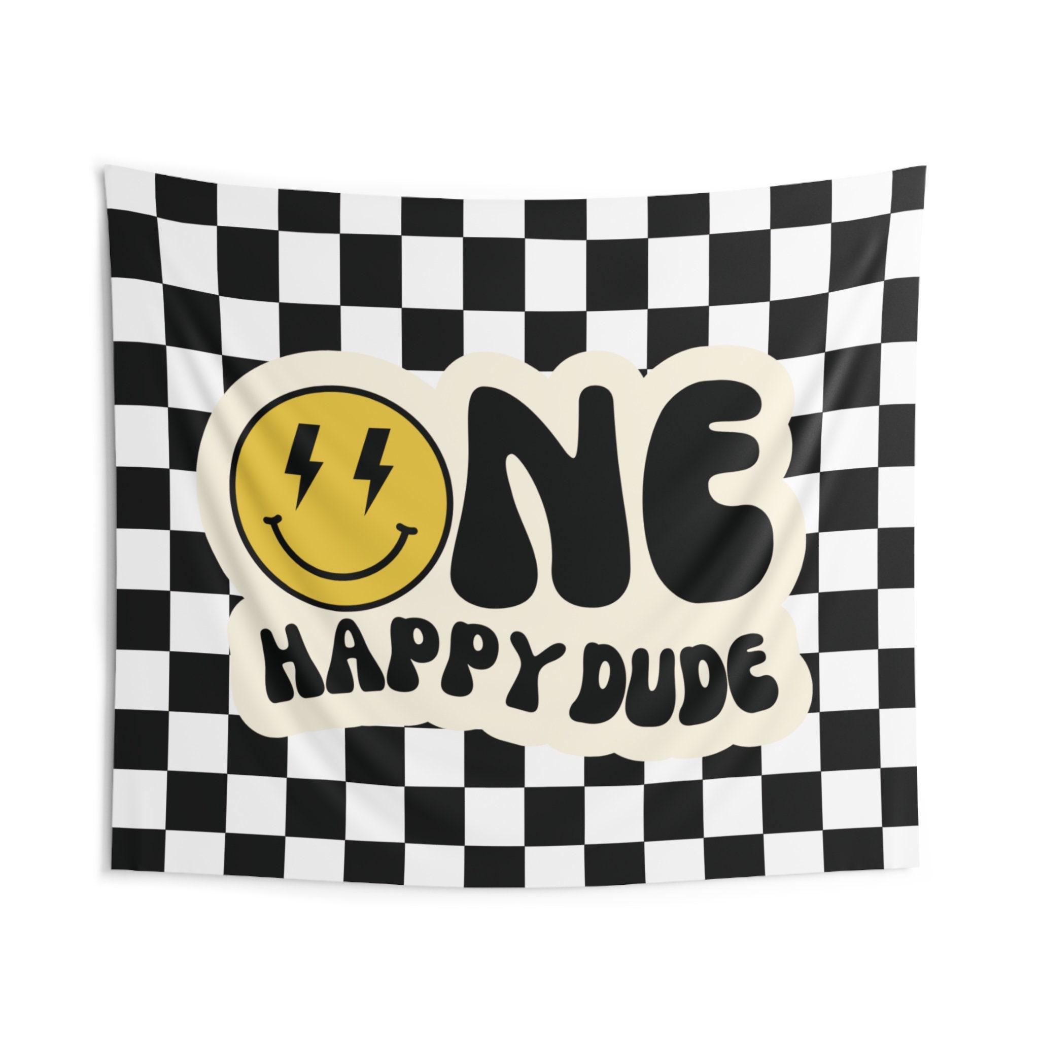 One Happy Dude First Birthday Backdrop Banner, One Rad Dude Sign, Muted ...