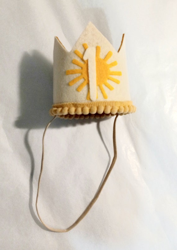 Neutral Modern Sun Crown Boho Sunshine Crown First Birthday | Etsy