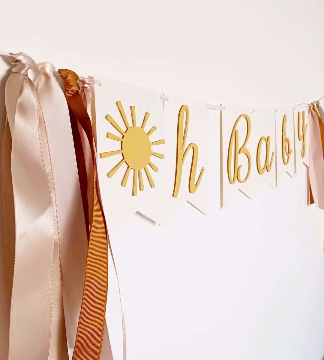Neutral Baby Shower Banner, Boho Sun Baby Shower Decor, Oh Baby Sun ...