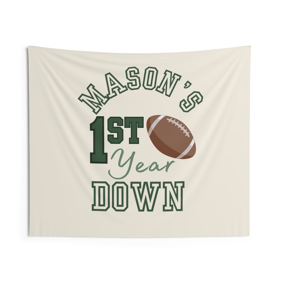 Custom First Year Down Backdrop Sign, 1st Year Down Name Sign, Football ...