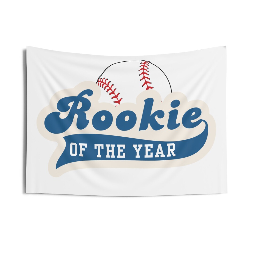 Rookie of the Year Banner Sign Backdrop, Baseball First Birthday Banner ...