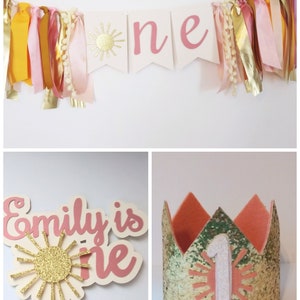 Gold Glitter Sun Crown, Sun Theme Crown, First Birthday Crown, Sunshine ...