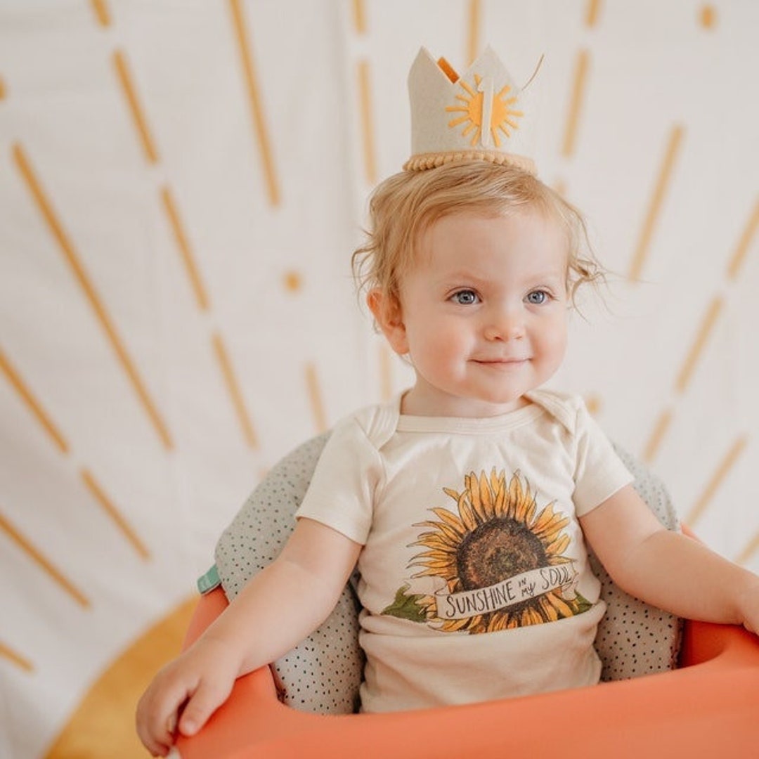 Neutral Modern Sun Crown, Boho Sunshine Crown, First Birthday Crown Sun ...