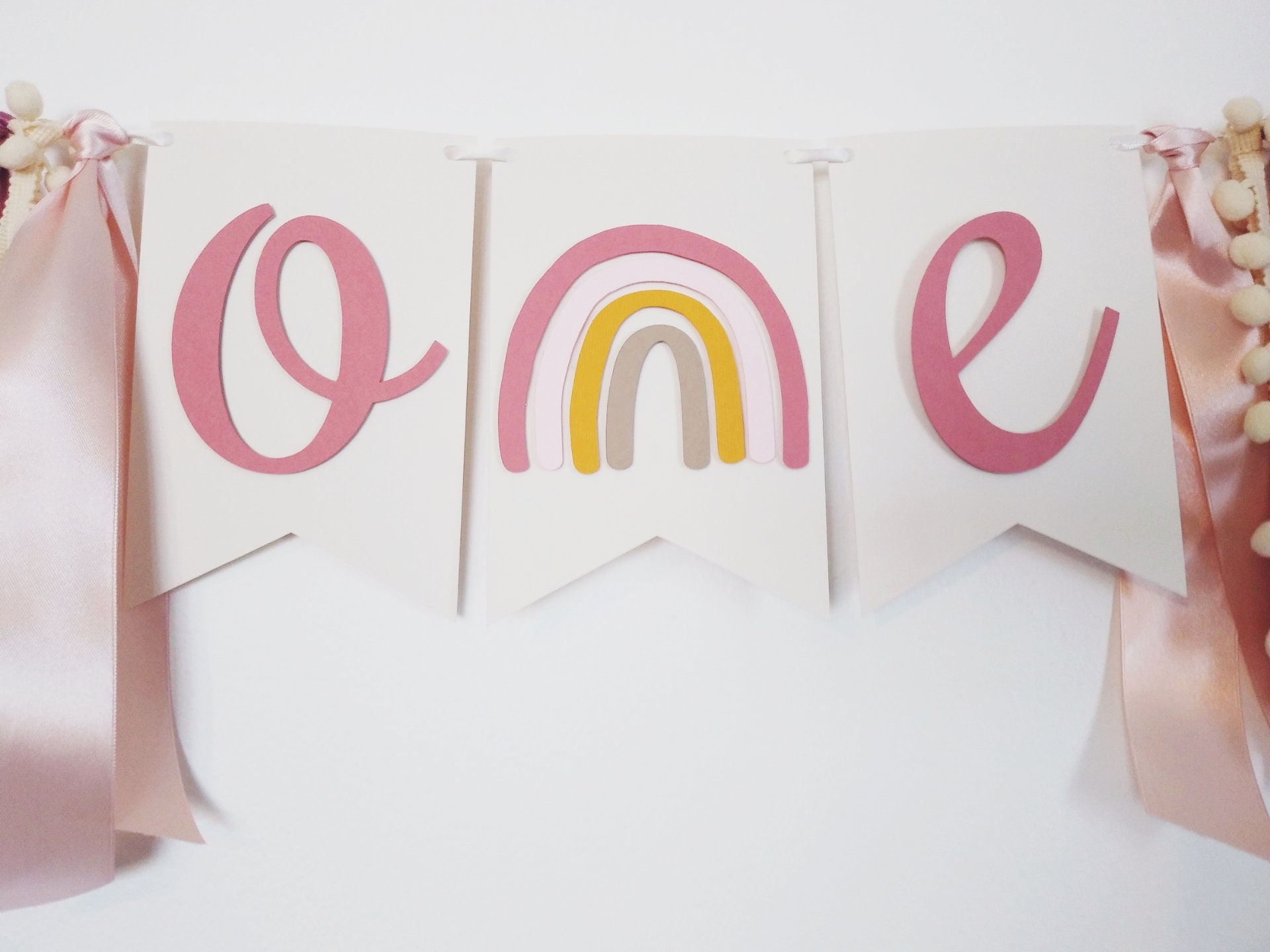 Boho Rainbow Banner Rainbow High Chair Banner Muted Rainbow | Etsy