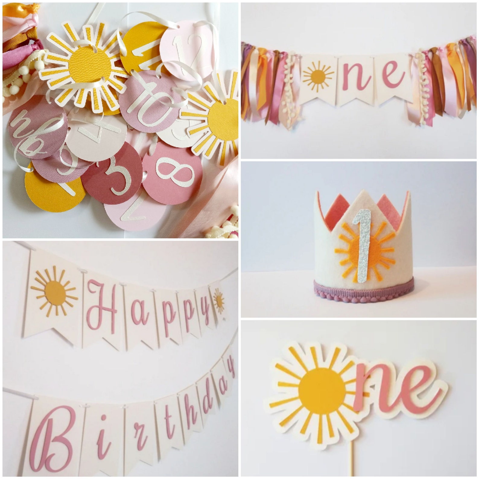 Boho Sun Party Package, Sunshine 1st Birthday Decorations, Muted ...