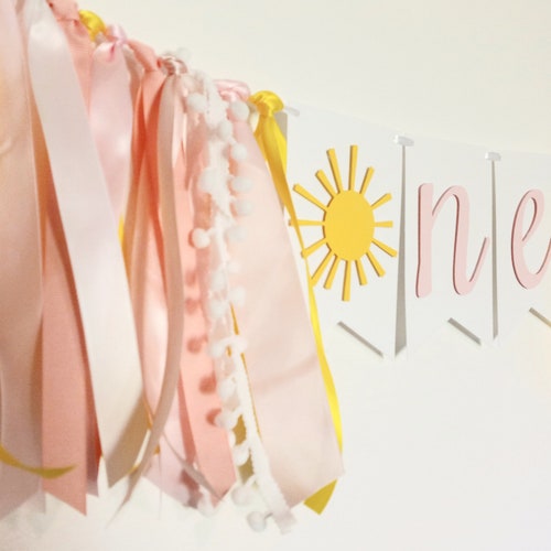 Pink and Yellow Sun Banner You Are My Sunshine High Chair - Etsy
