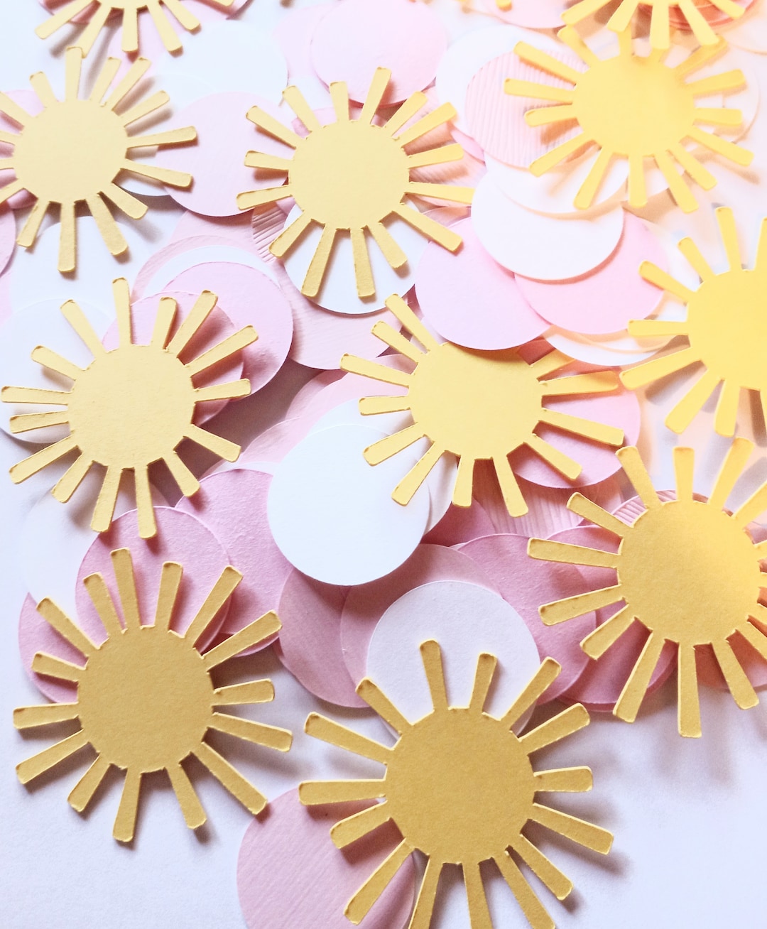 Pink and Yellow Sunshine Table Confetti, Sun Confetti, Table Scatter ...