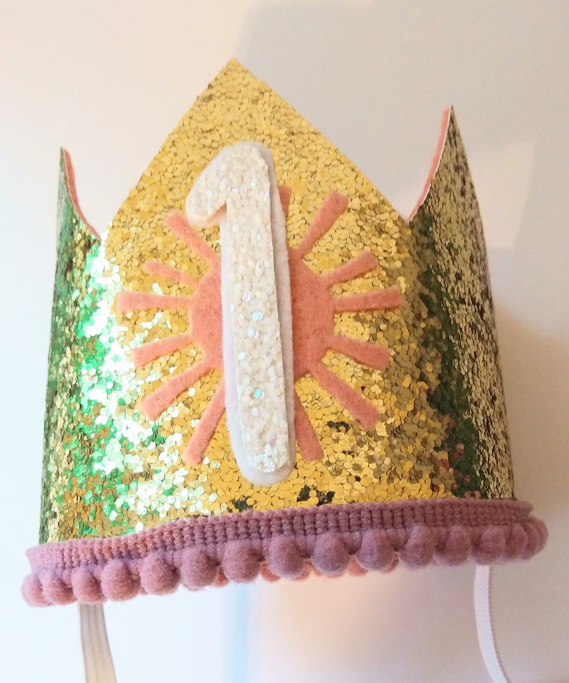 Gold Glitter Sun Crown Sun Theme Crown First Birthday Crown | Etsy