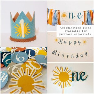 Sunshine Happy Birthday Banner, Sun Theme Happy Birthday Sign, Modern ...