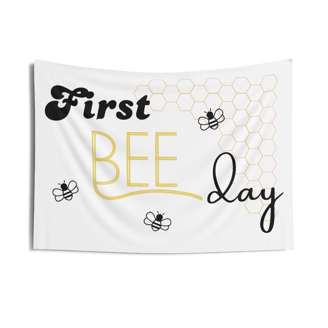 First Bee Day Backdrop, 1st Bee Day Decorations, Bee Backdrop, First ...