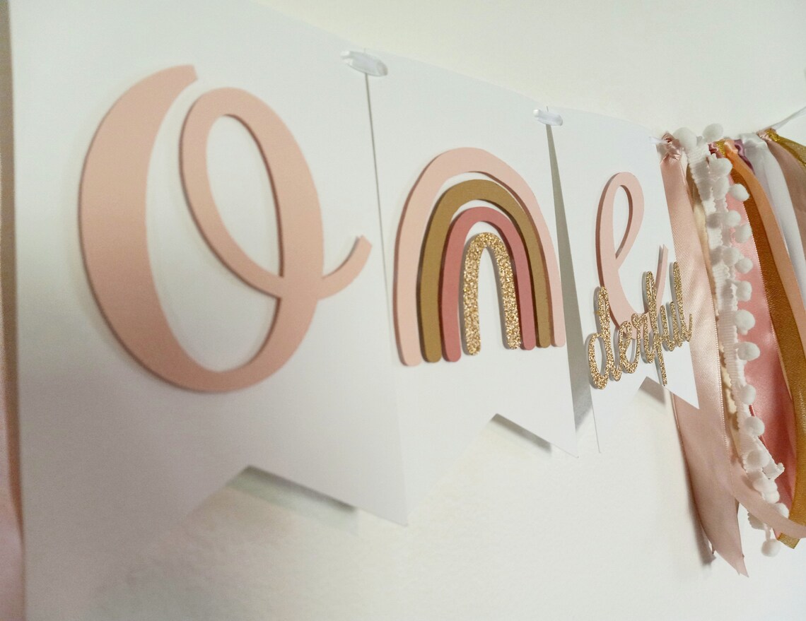 Miss Onederful Rainbow One Banner Muted Rainbow First Miss - Etsy