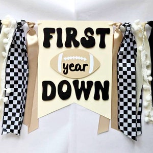 Retro Style First Year Down Banner, Neutral First Down High Chair ...