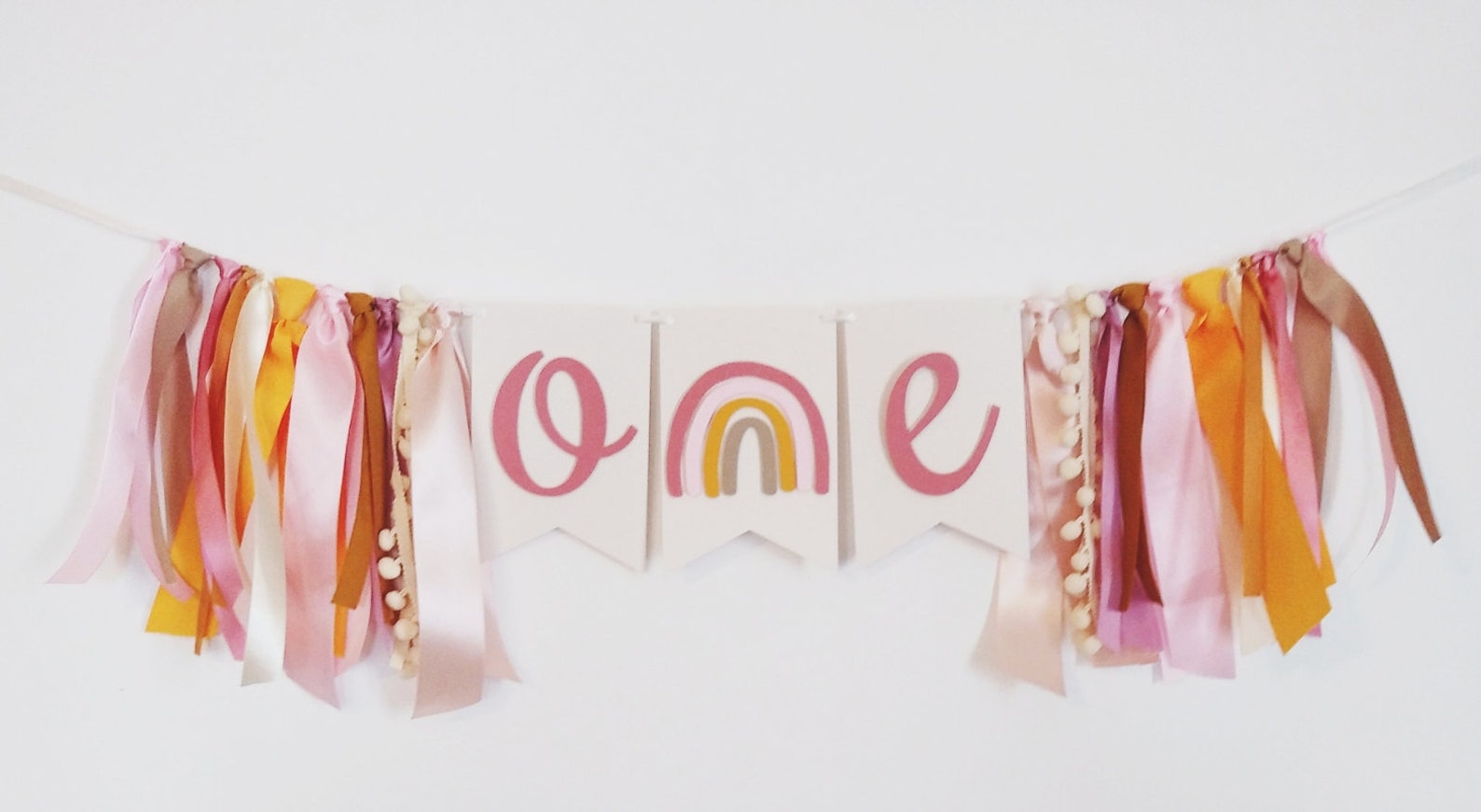 Boho Rainbow Banner Rainbow High Chair Banner Muted Rainbow | Etsy