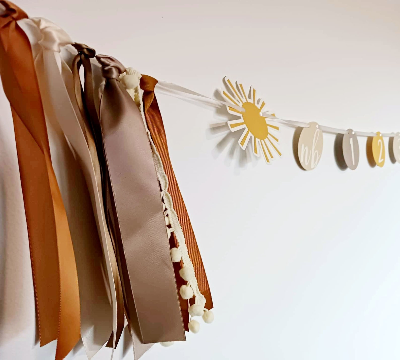 Neutral Sun Photo Display, Earthy Tones Sun Milestone Banner, Our ...