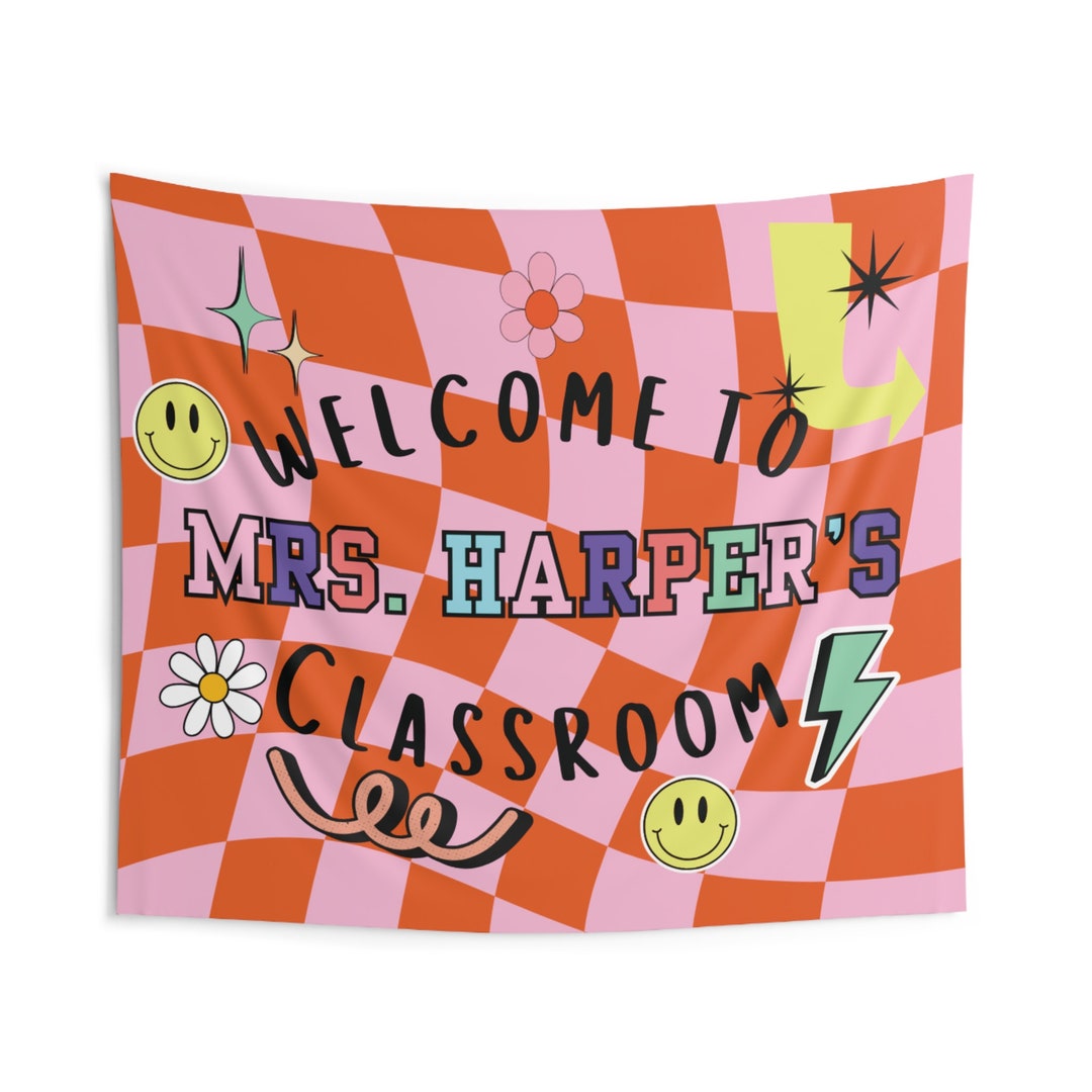 Personalized Back to School Banner, Welcome Classroom Sign, Teacher ...