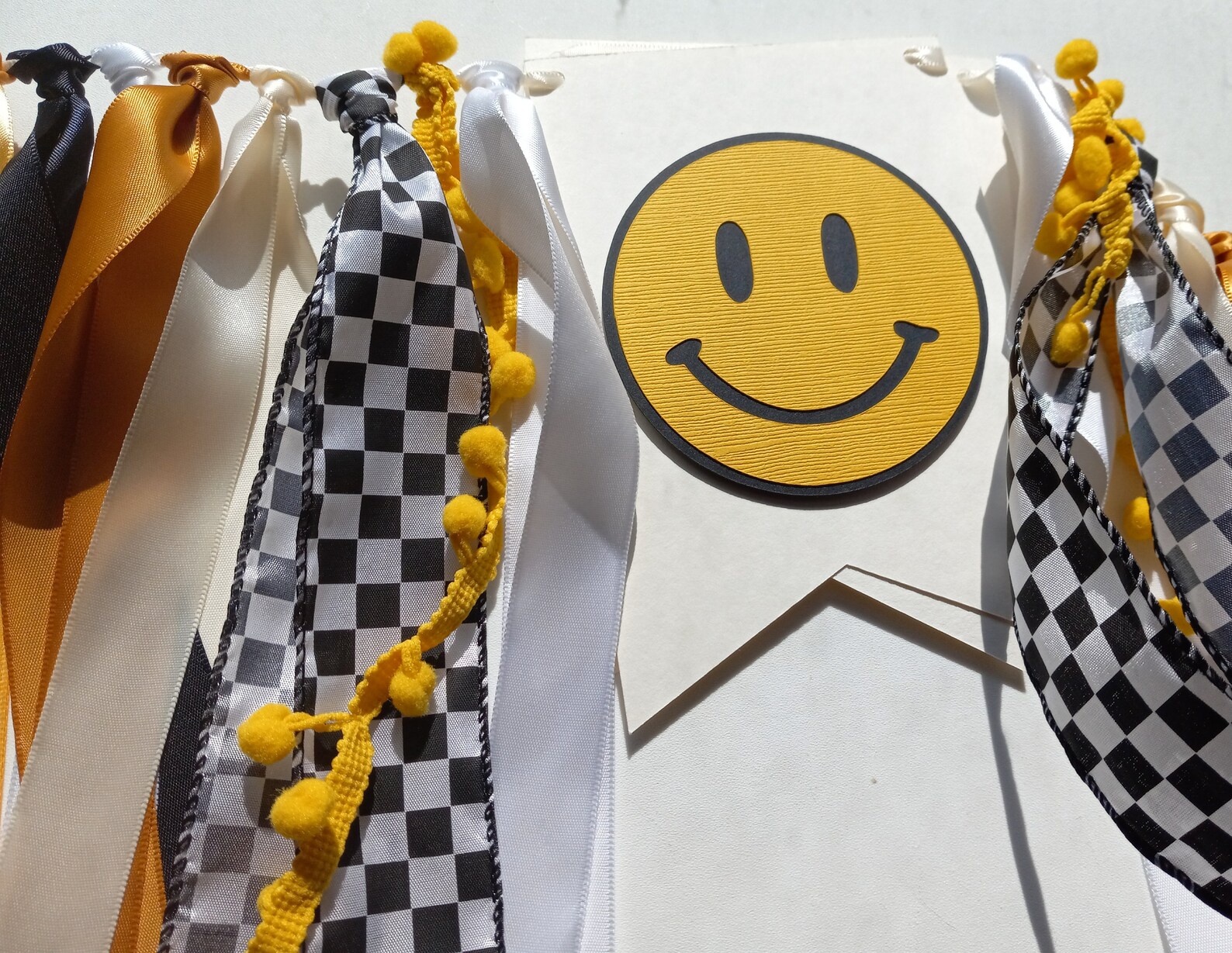 Yellow One Smiley Face Banner, One Happy Dude, First Birthday Boy Decor ...