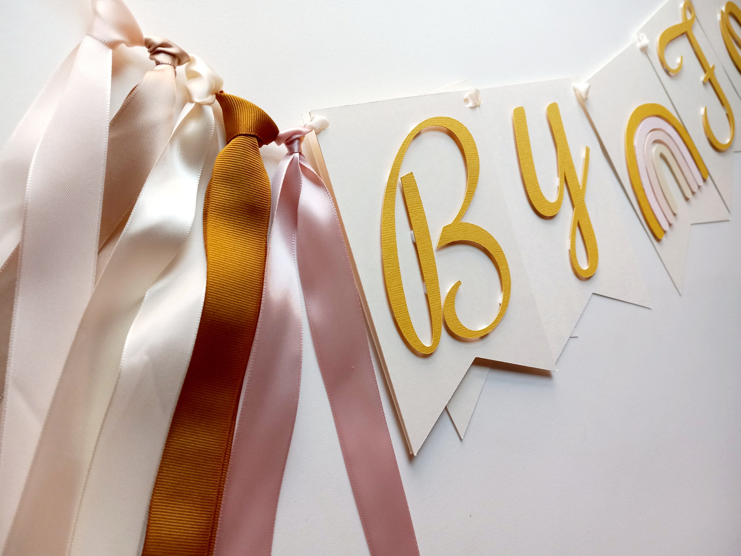 Rainbow Baby Shower Banner, Boho Baby Shower, Neutral Rainbow Garland ...
