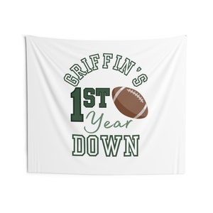 Custom First Year Down Backdrop Sign, 1st Year Down Name Sign, Football ...