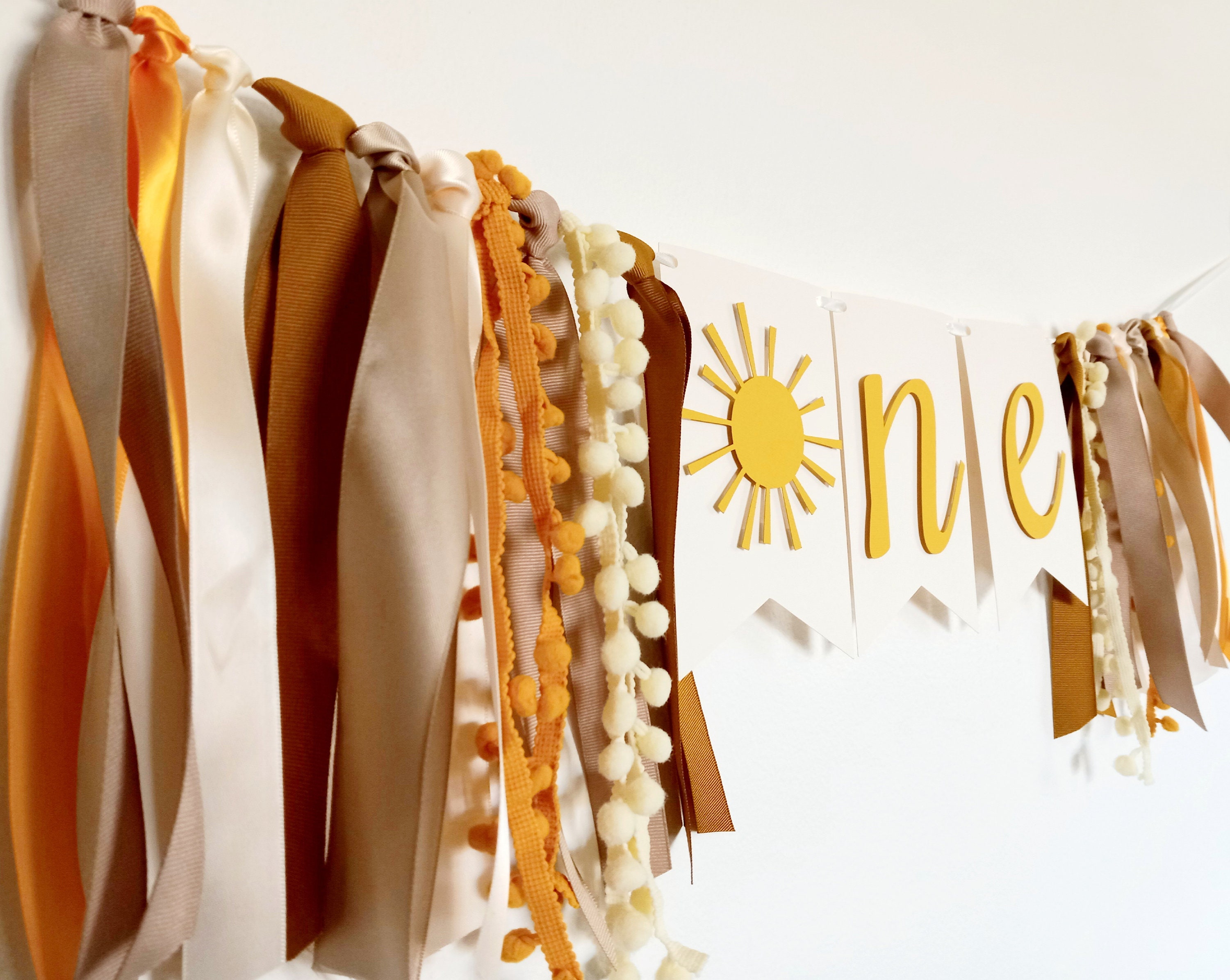 Neutral One Sun High Chair Banner Muted Earth Tone First - Etsy