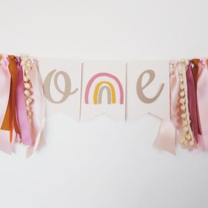 Boho Rainbow Banner Rainbow High Chair Banner Muted Rainbow | Etsy