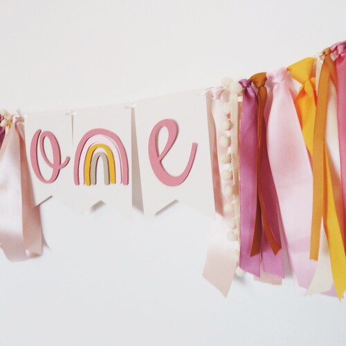 Boho Rainbow Banner Rainbow High Chair Banner Muted Rainbow - Etsy