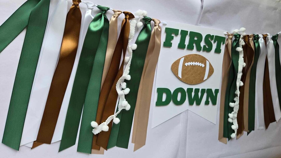 Classic First Down Football High Chair Banner, High Chair Garland ...