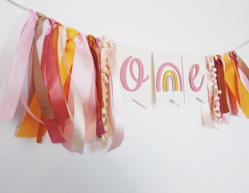 Boho Rainbow Banner Rainbow High Chair Banner Muted Rainbow | Etsy