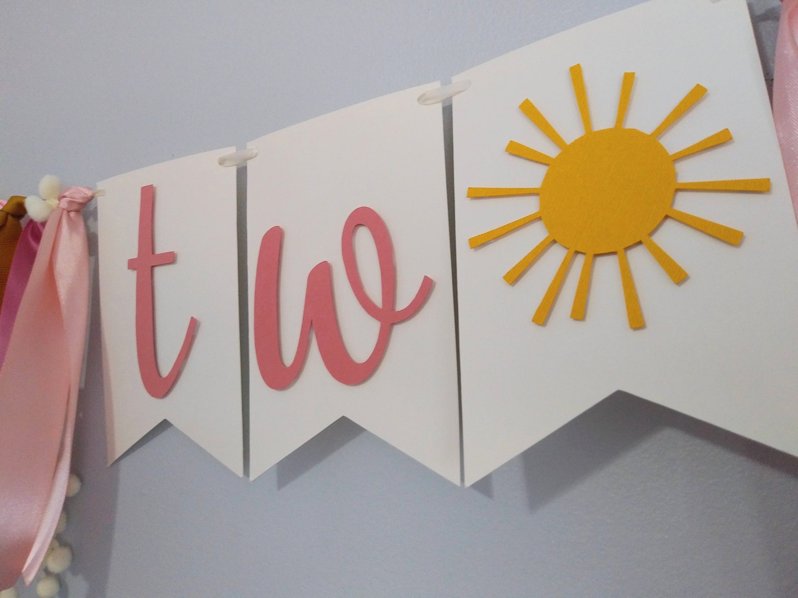 2nd Birthday Banner Girl 2nd Birthday Sun Theme Second - Etsy